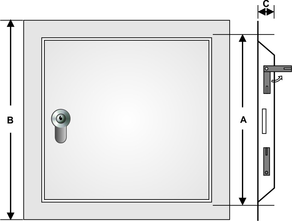 System B4 – Access panel stainless steel with profile cylinder lock